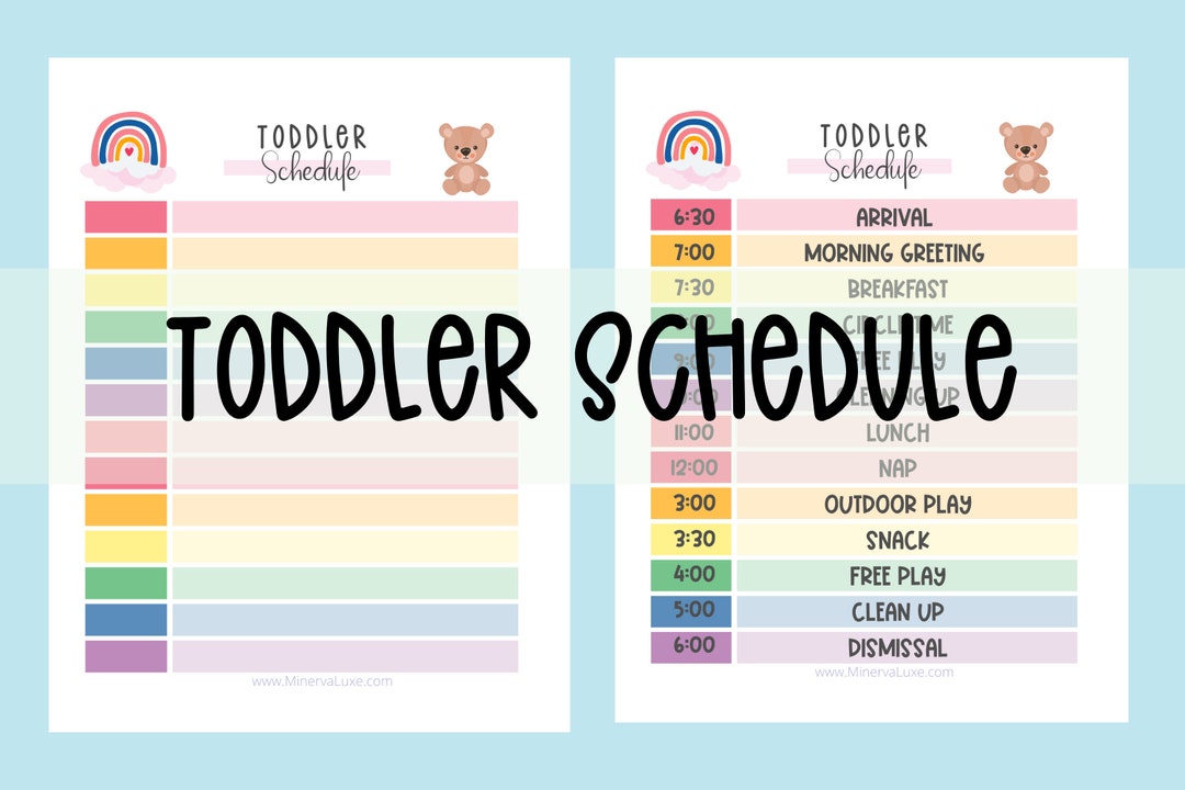 Toddler Schedule. Daycare, Childcare, Learning Academy, Editable ...