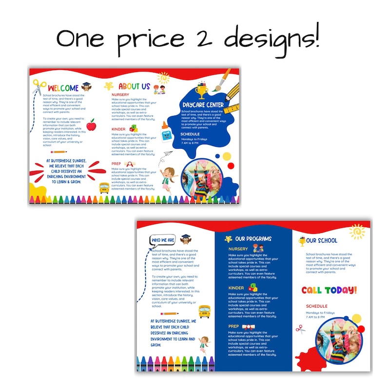Editable Daycare Brochure Template, Canva Design (digital Download) - Etsy