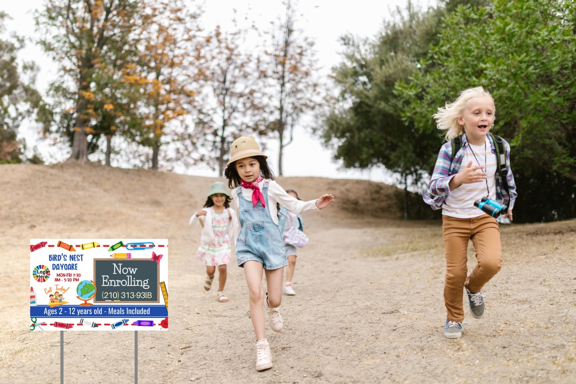 Now Enrolling Yard Sign for Daycare Center - Etsy