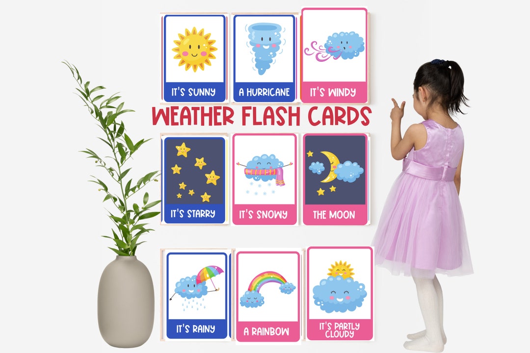 Weather Flash Cards. Daycare, Childcare, - Etsy