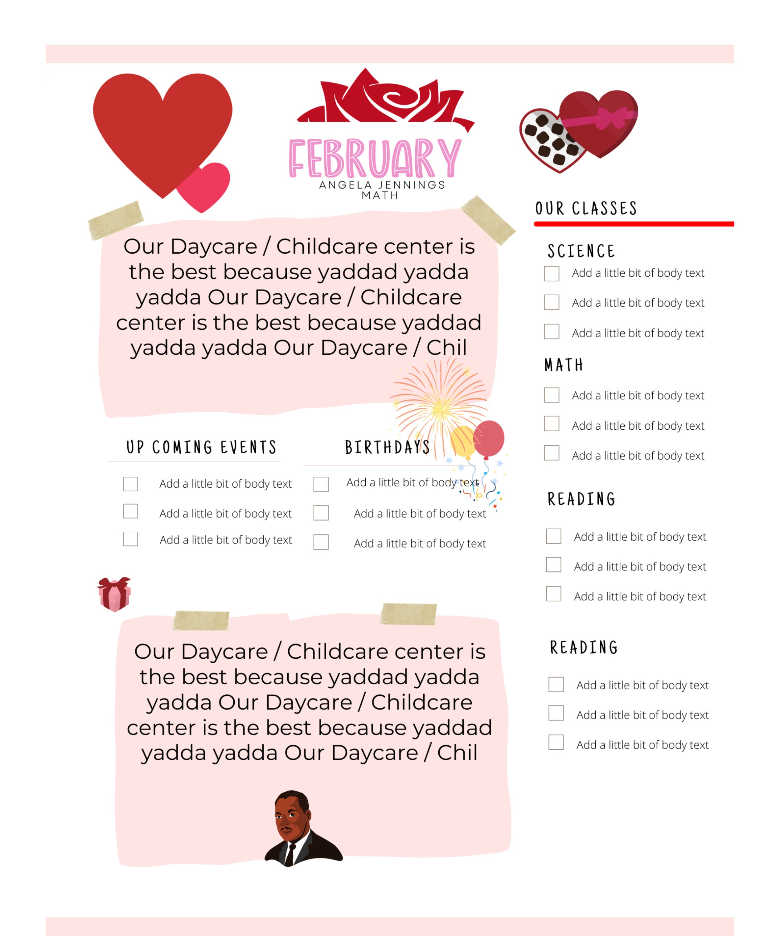 February Newsletter Template. Easily Edit With Free Canva Account. - Etsy