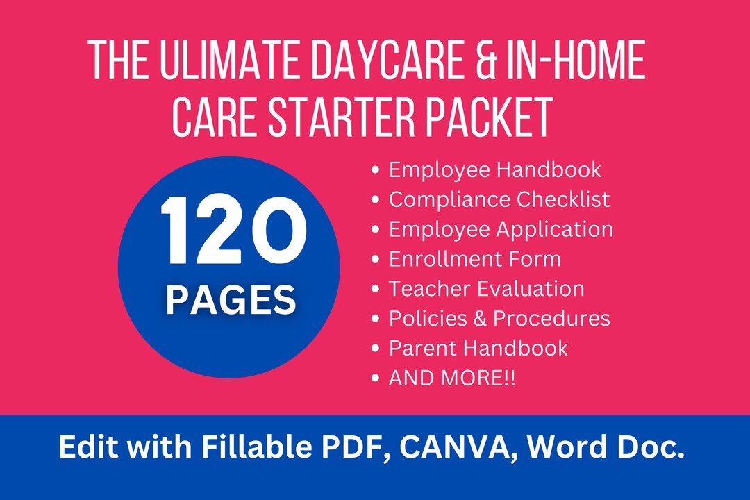 The Ultimate In-home Childcare /daycare Enrollment Starter Packet ...