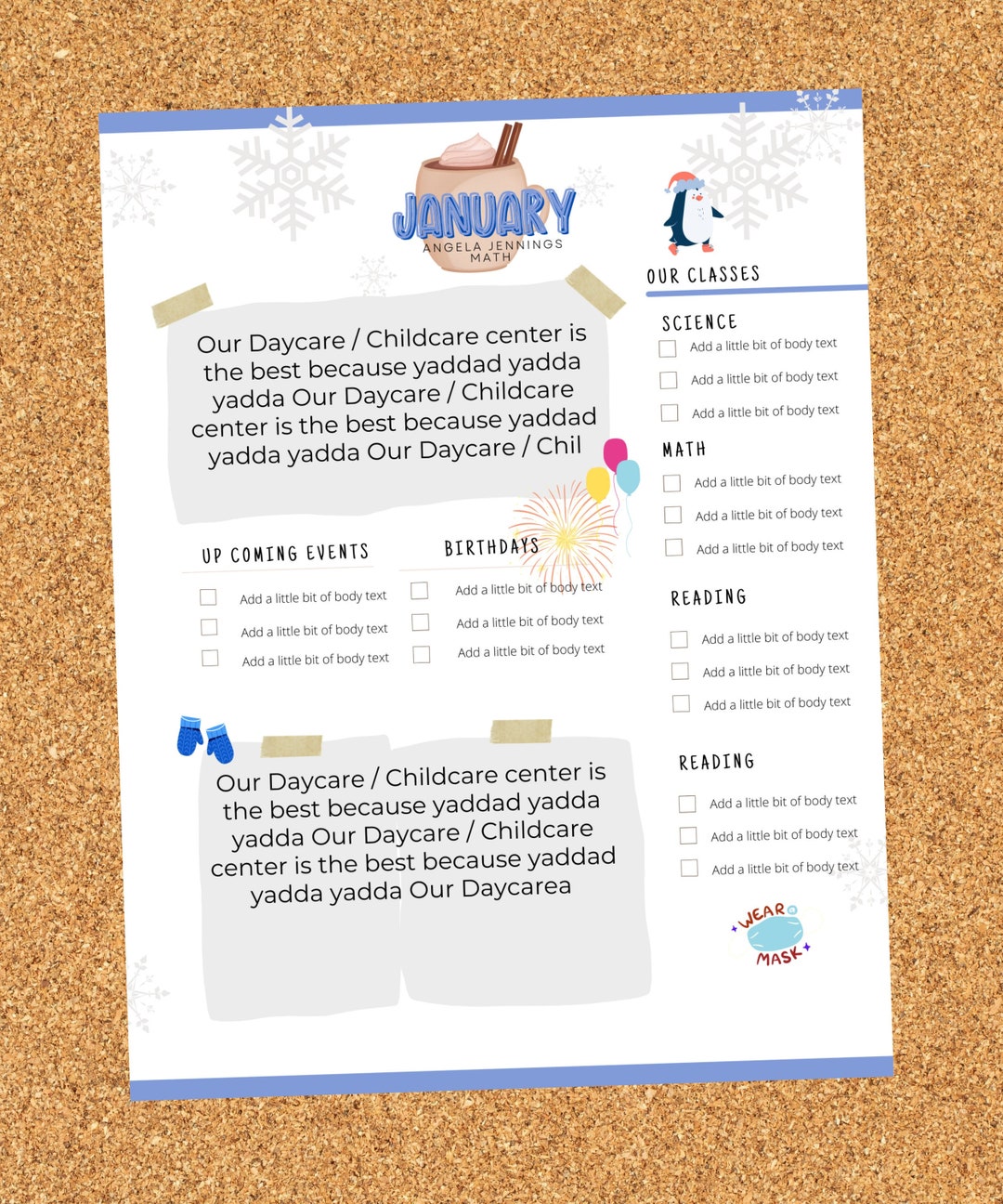 January Newsletter Template - Etsy