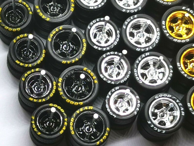 Hot Wheels 5 Spoke ( TOYO Yellow Letter ) Tire 20 Sets MIX Color 10/12 ...