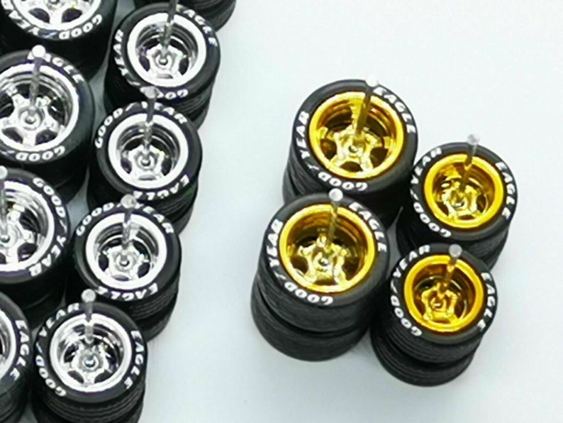 Hot Wheels 5 Spoke ( TOYO Yellow Letter ) Tire 20 Sets MIX Color 10/12 ...