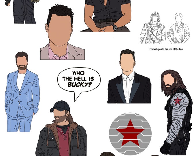 Bucky Barnes/ Sebastian Stan Sticker Pack - Etsy UK