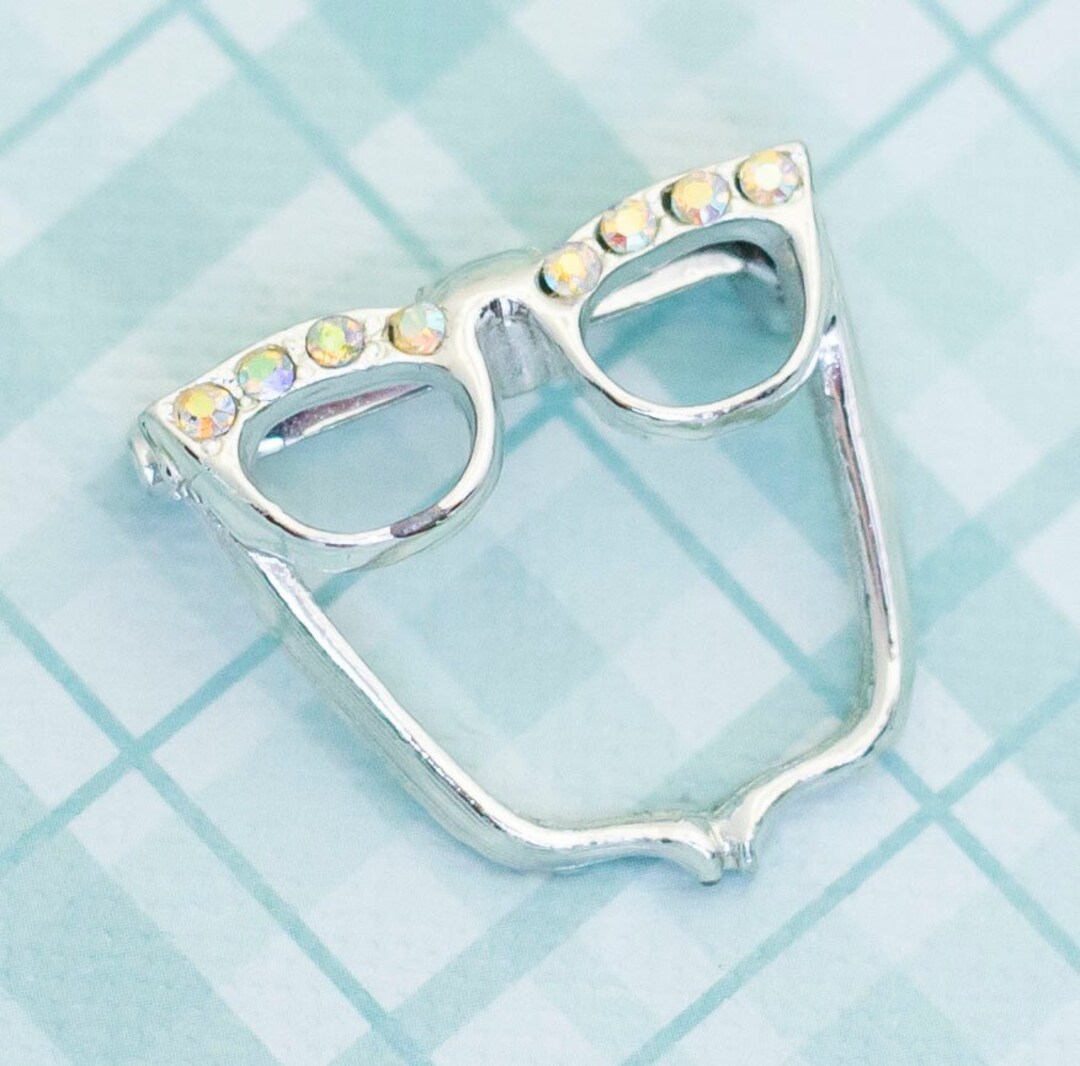 Fashion Eyeglasses Vintage Brooch L26 Etsy