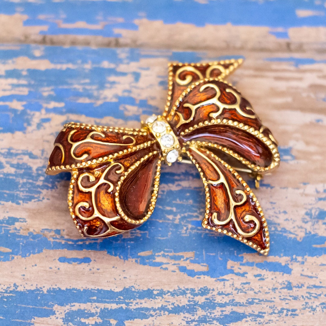 Vintage Spiral Pattern Ribbon Gold Tone Brooch by Monet - L32 - Etsy