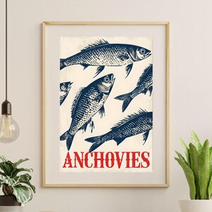 Vintage Anchovy Tin Poster: Retro Kitchen Wall Art (digital Download ...