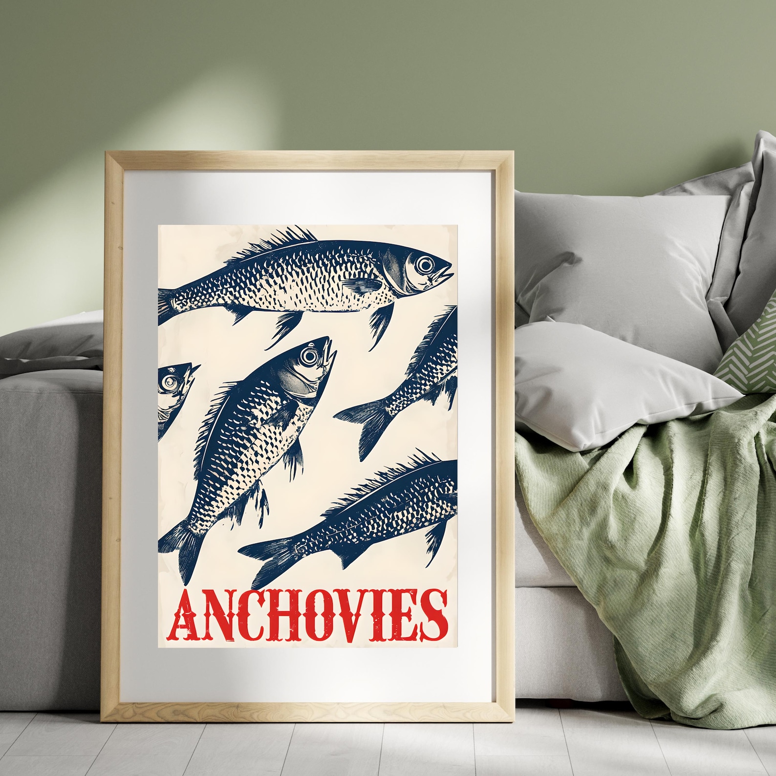 Vintage Anchovy Tin Poster: Retro Kitchen Wall Art (digital Download ...