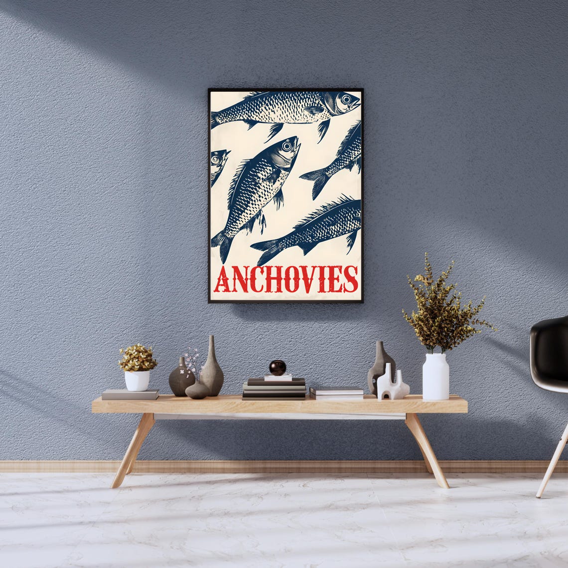 Vintage Anchovy Tin Poster: Retro Kitchen Wall Art (digital Download ...