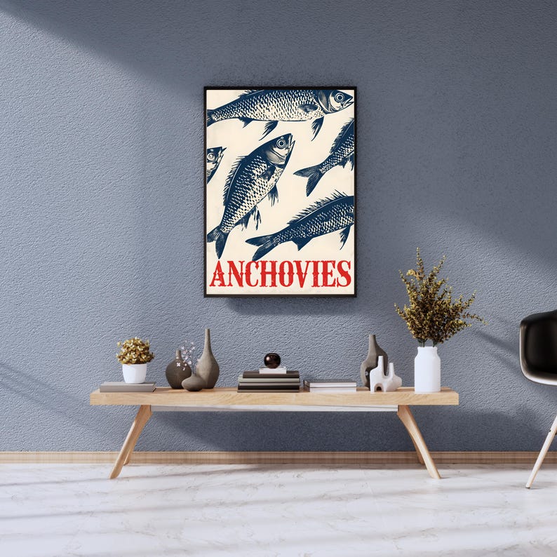 Vintage Anchovy Tin Poster: Retro Kitchen Wall Art (digital Download ...
