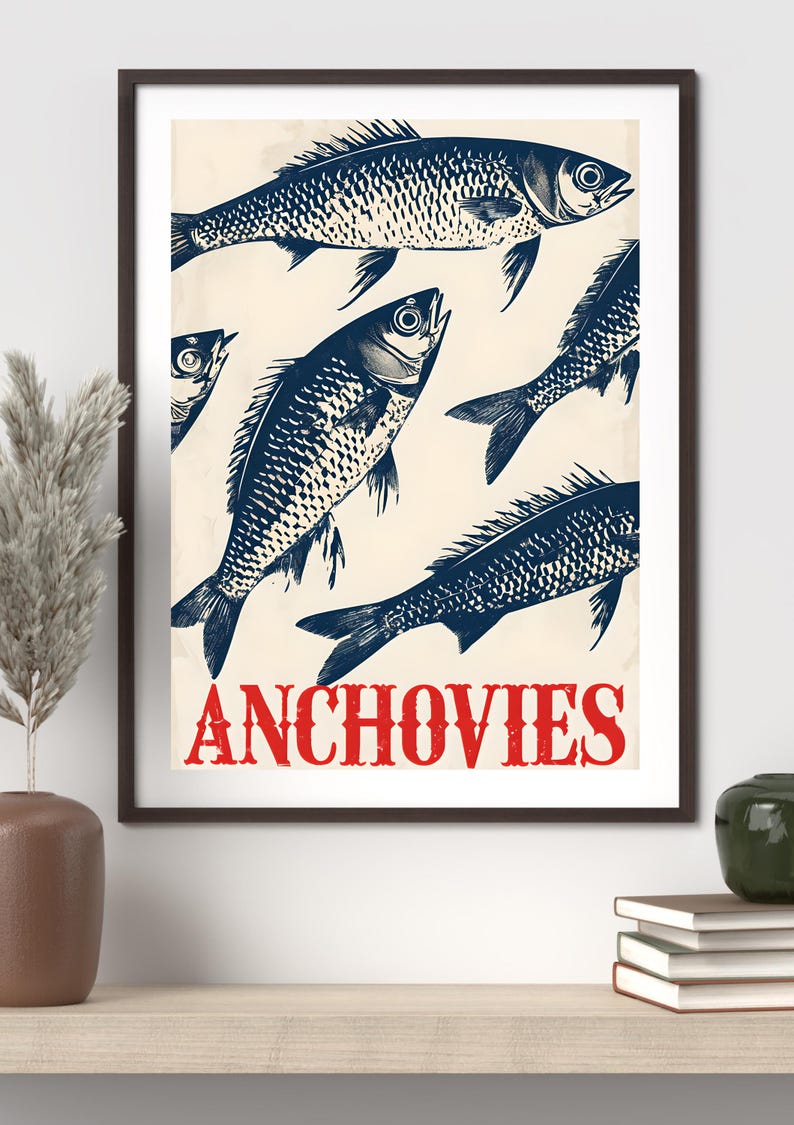 Vintage Anchovy Tin Poster: Retro Kitchen Wall Art (digital Download ...
