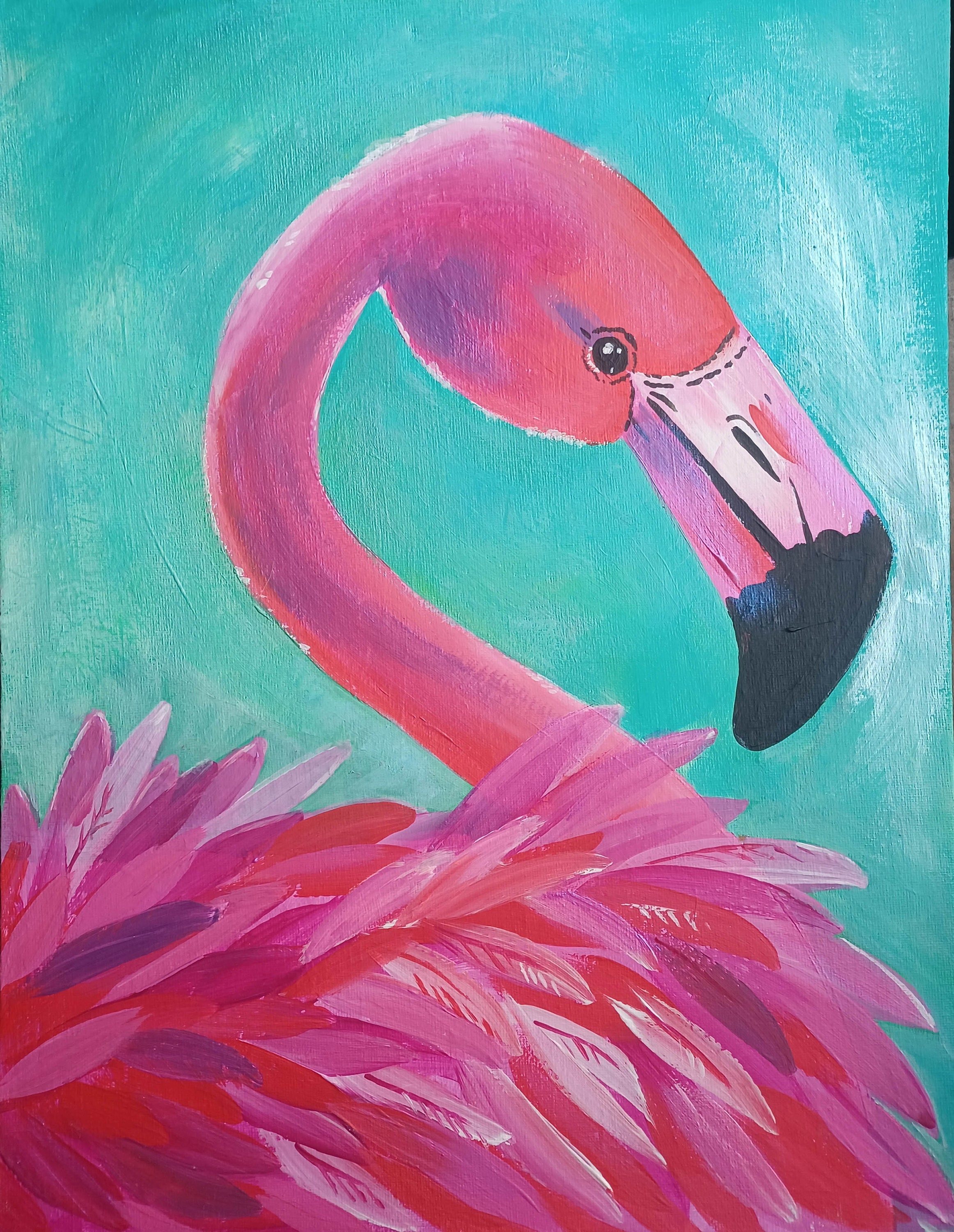 Flamingo Painting Acrylic