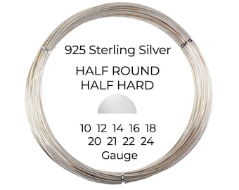 925 Sterling Silver Half-round Wire soft - Etsy