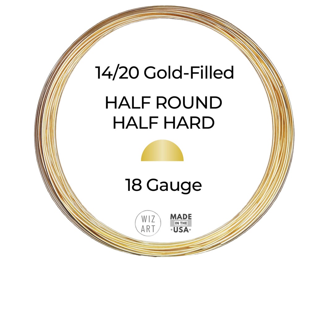 18 Gauge Half Round Half Hard 14/20 Yellow Gold-filled Wire 1 - 10 Ft ...