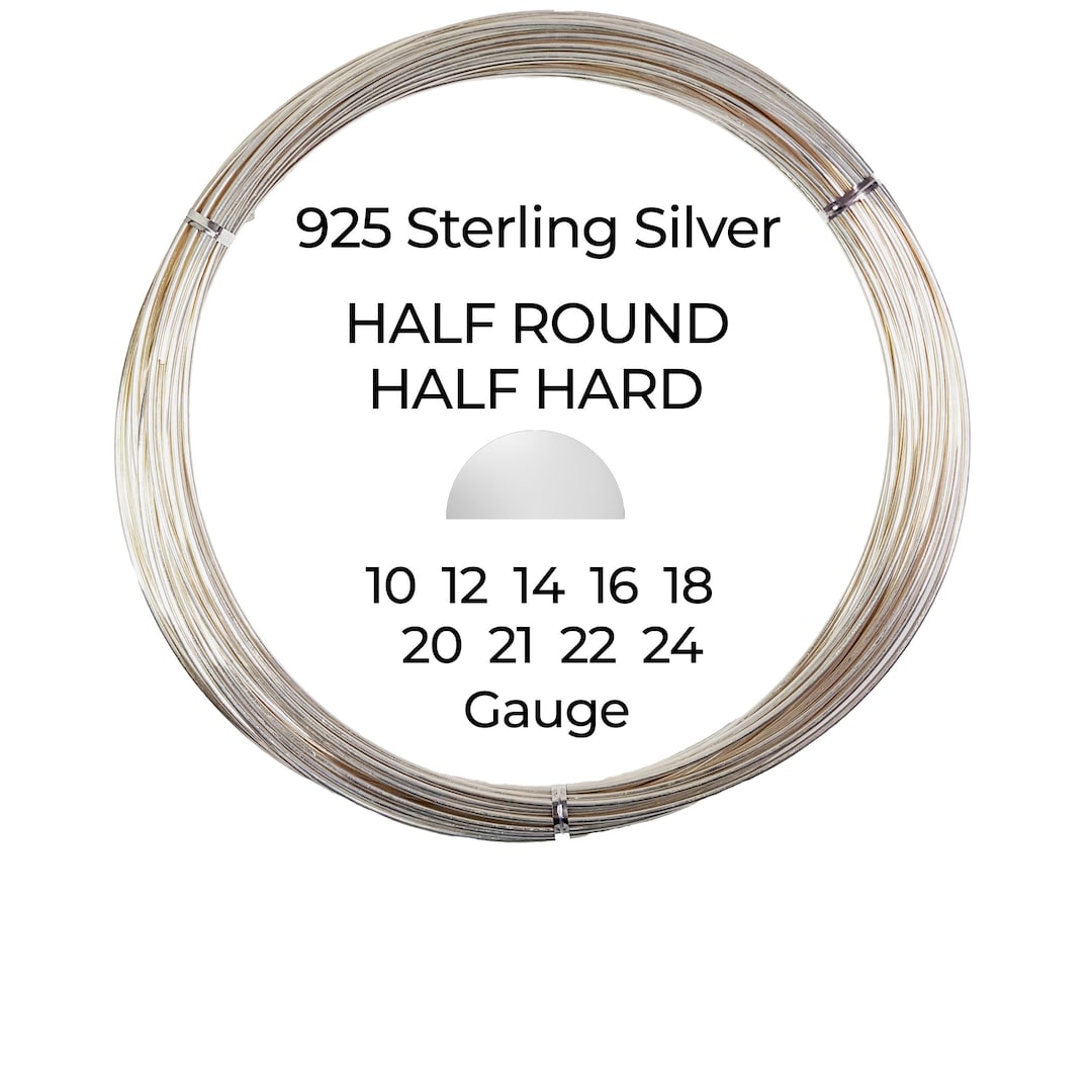 925 Sterling Silver Wire Half Round Half Hard 10 12 14 16 18 20 21 22 ...