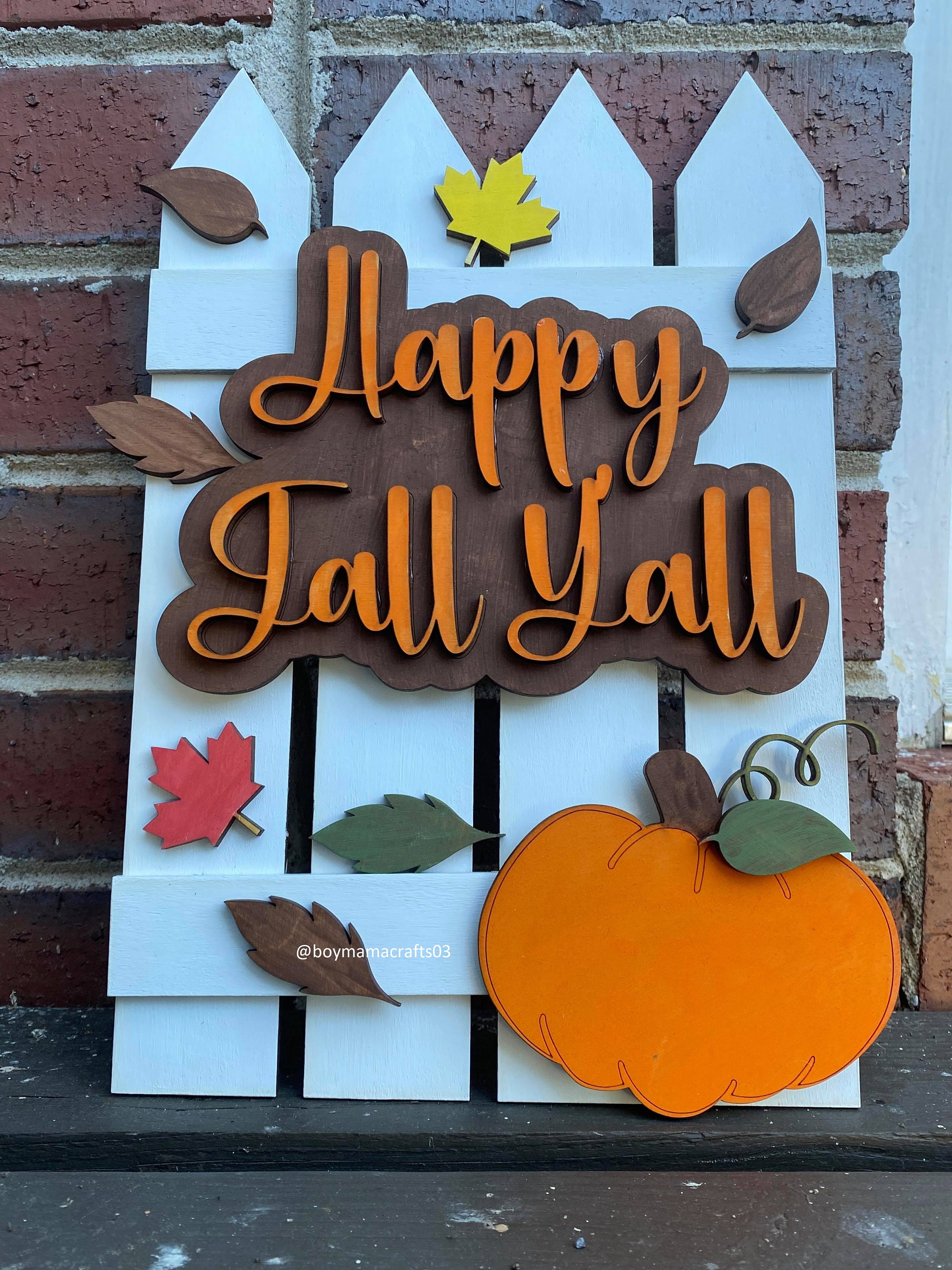 Fall Picket Fence SVG Laser Cut File, Glowforge, Leaves, Fall Y'all ...