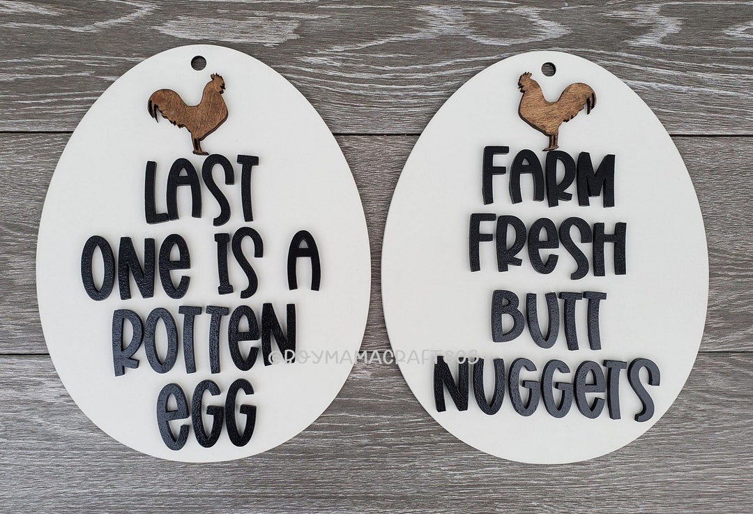 Funny Egg Signs Set SVG File, Glowforge, Ready to Cut, Laser Cut Files ...