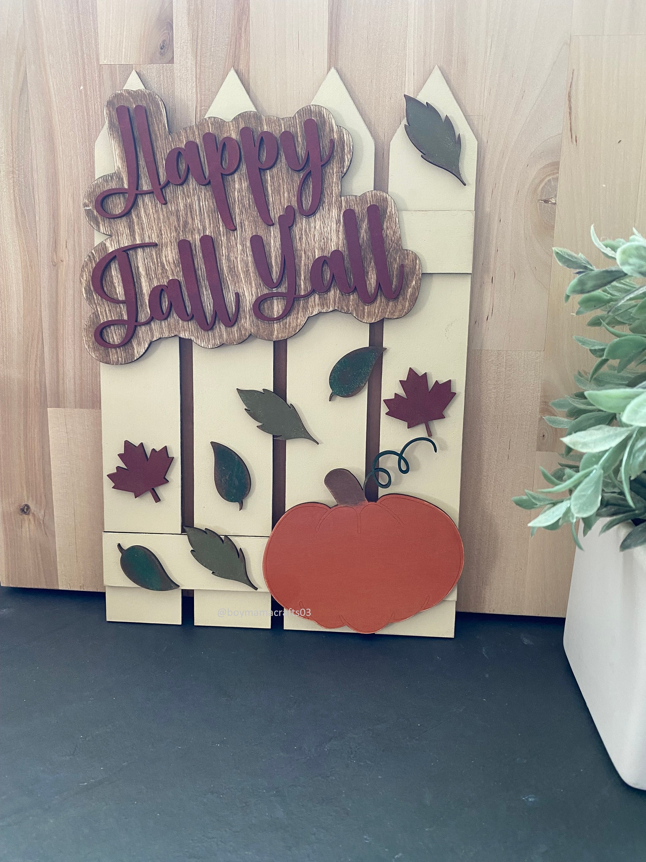 Fall Picket Fence SVG Laser Cut File, Glowforge, Leaves, Fall Y'all ...