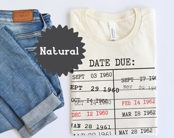 Vintage Library Due Date Card Tshirt Gift for Reader Bookworm - Etsy