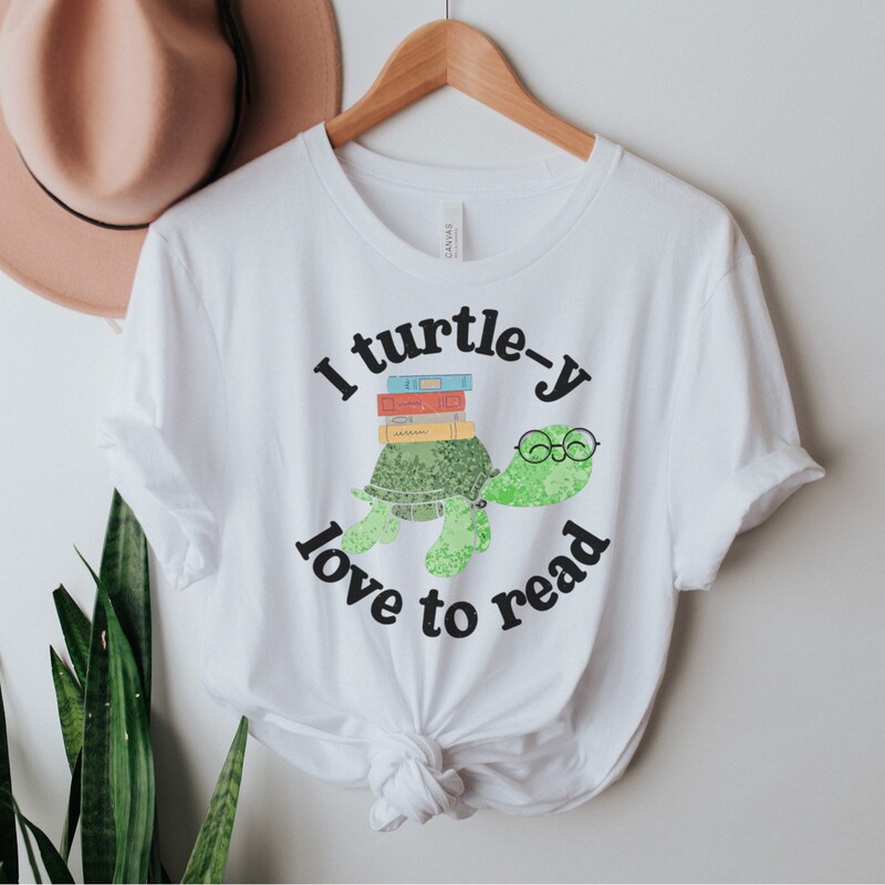 Turtle Reading Tee Shirt - Etsy