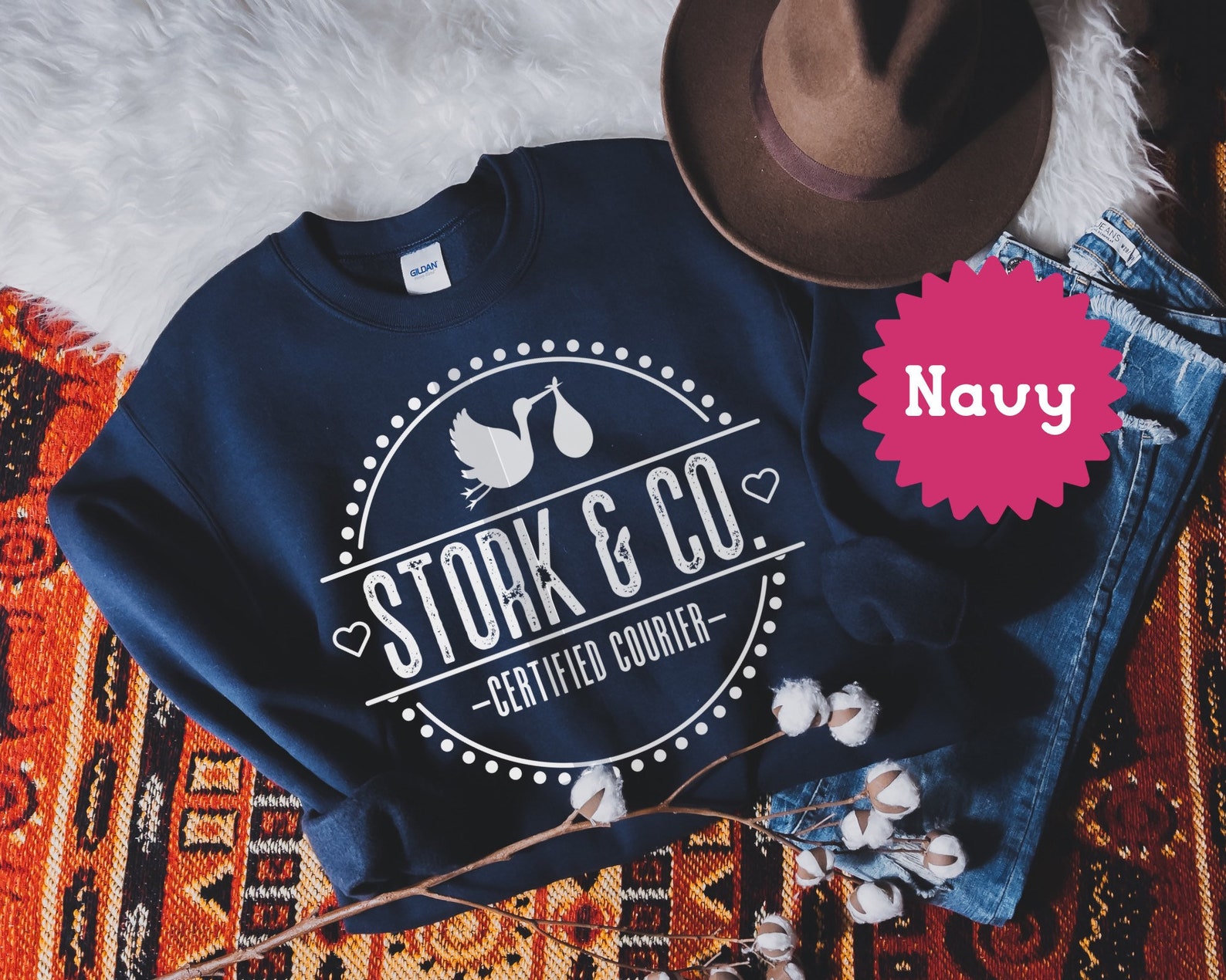 Stork and Co Certified Courier Sweatshirt, OB Nurse Gift, Present for ...