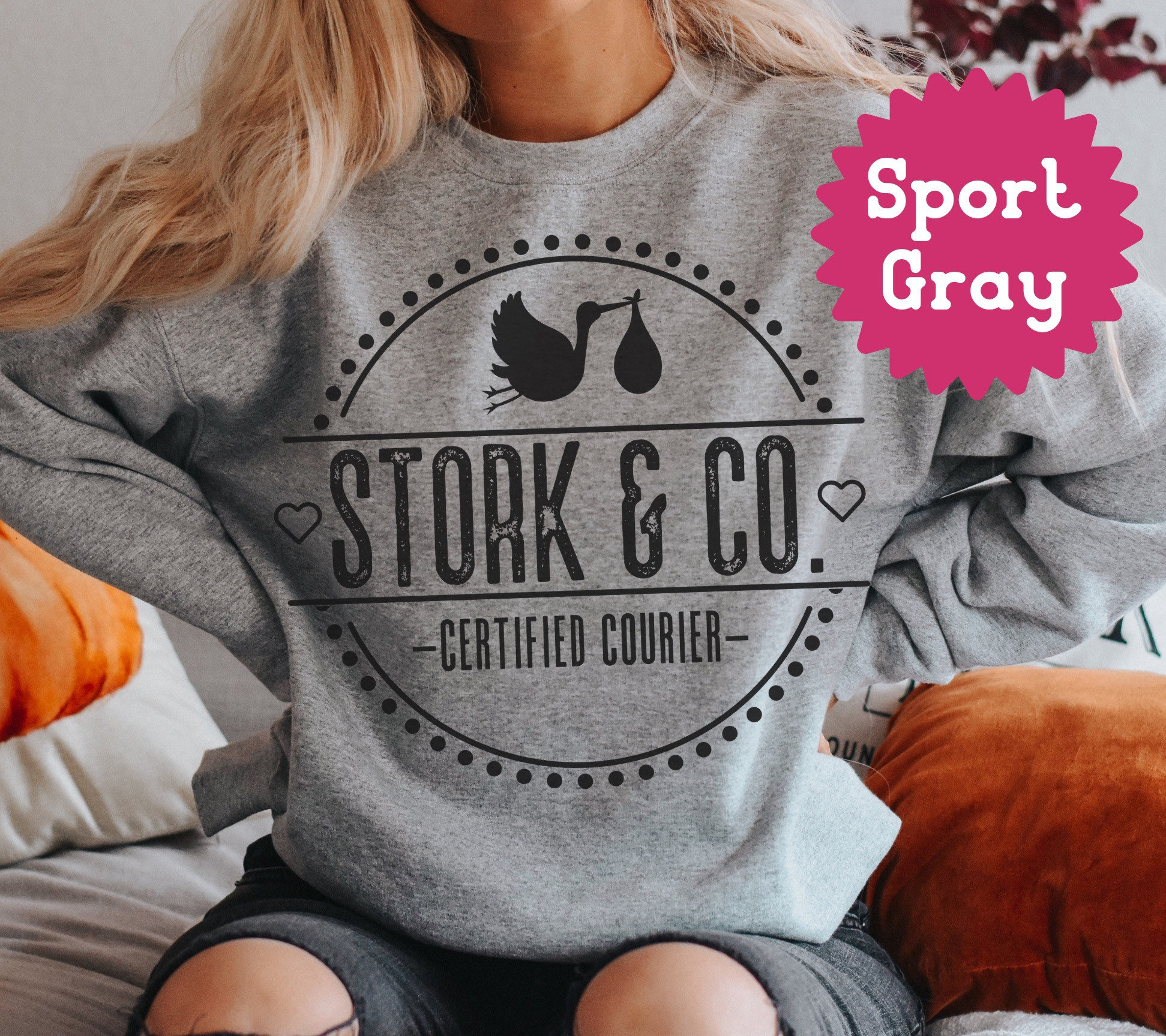 Stork and Co Certified Courier Sweatshirt, OB Nurse Gift, Present for ...