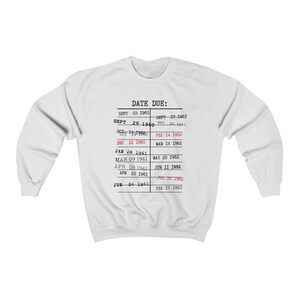 Vintage Library Sweatshirt Books Reading Bookworm Retro Librarian ...