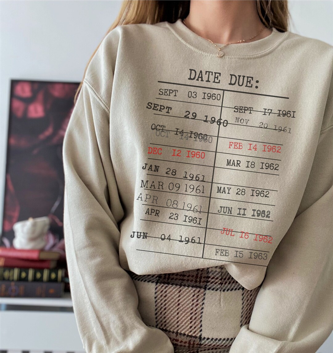 Vintage Library Sweatshirt Books Reading Bookworm Retro Librarian ...