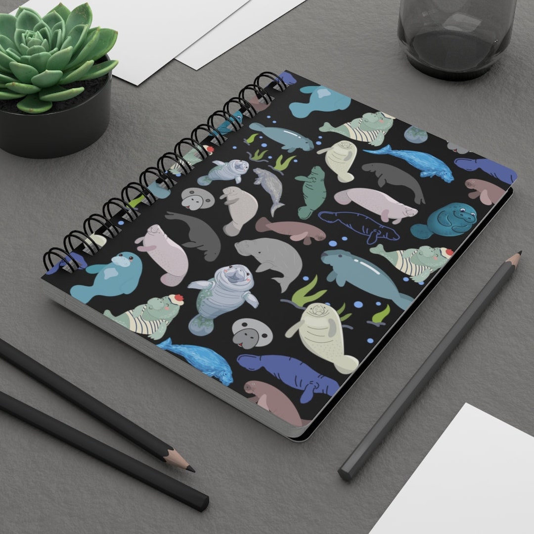 Manatee Spiral Bound Notebook, Gift for Manatee Lover, Cute Manatee ...