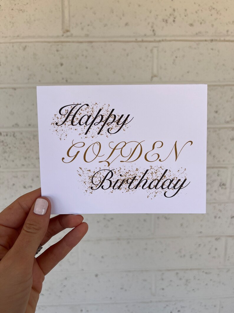 Golden Birthday Card Golden Birthday Happy Golden Birthday - Etsy
