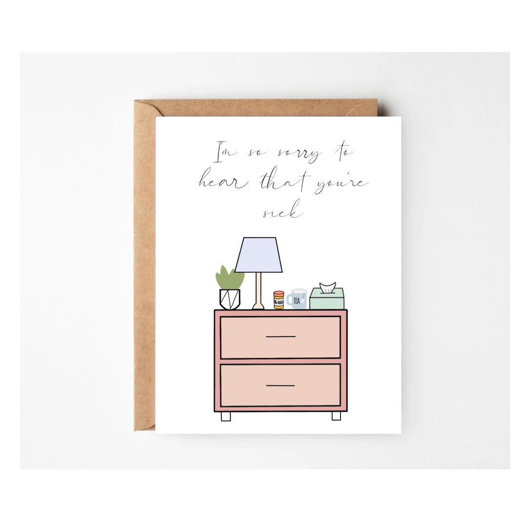 Sorry Your Sick Card | Sick Greeting Card | Sorry to Hear You’re Sick ...