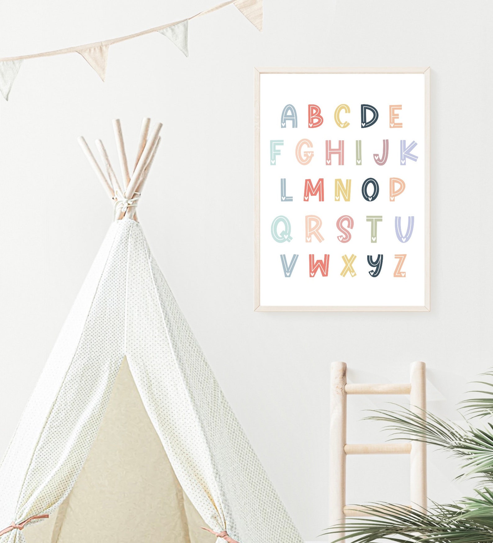 Alphabet Digital Wall Art Alphabet Wall Art ABCS Nursery - Etsy