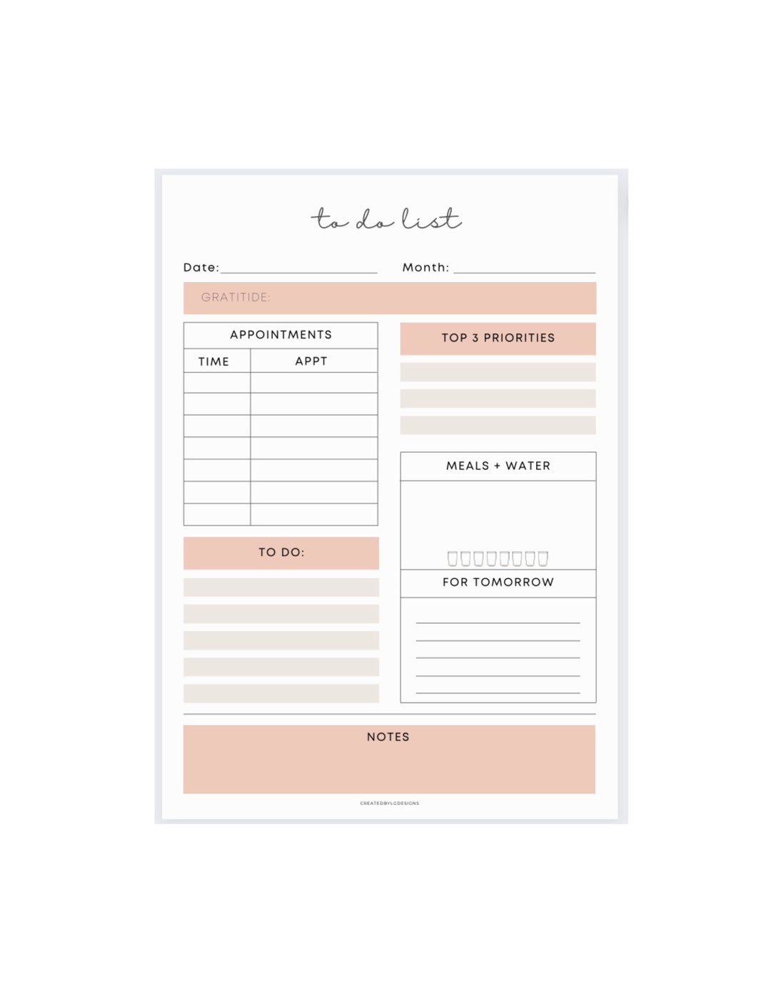 To Do List | to Do List Printable | Appointment Tracker | Gratitude ...