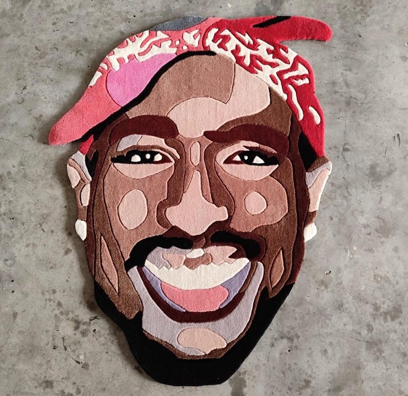 Custom Rug Tufted Tupac Portrait - Etsy