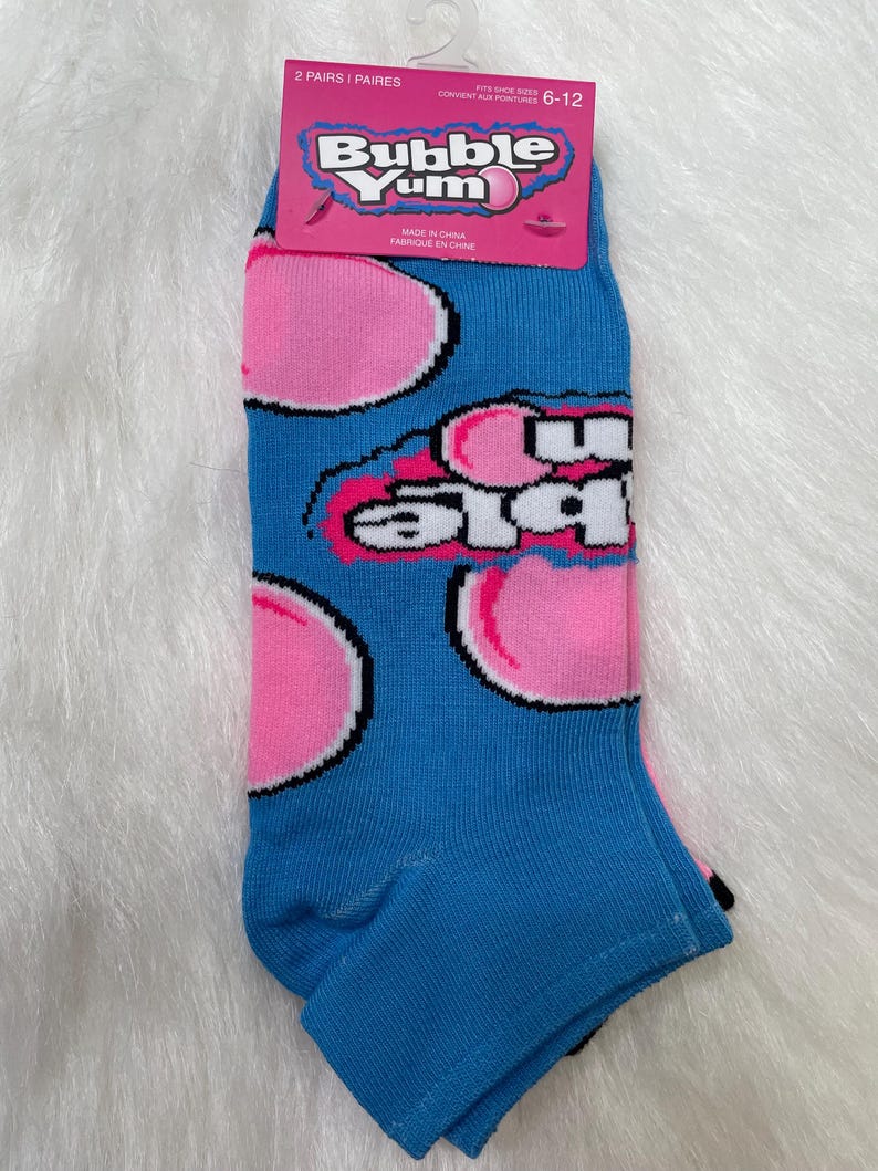 Socks: Bubble Yum Ankle Socks (2 Pairs), Retro Candy Novelty Gift - Etsy