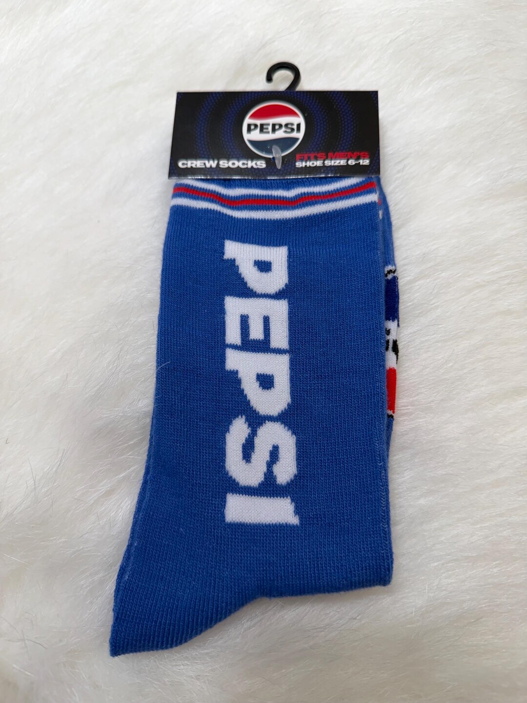 Pepsi Crew Socks, Soda, Blue, Medium, Gift, Size 6-12, Stocking Stuffer ...