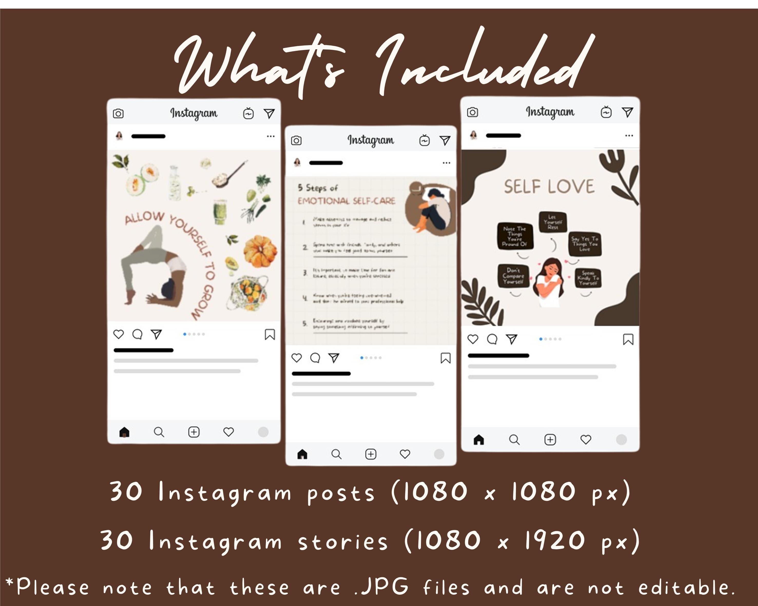 60 Self Care Instagram Post & Story Life Coach Engagement - Etsy