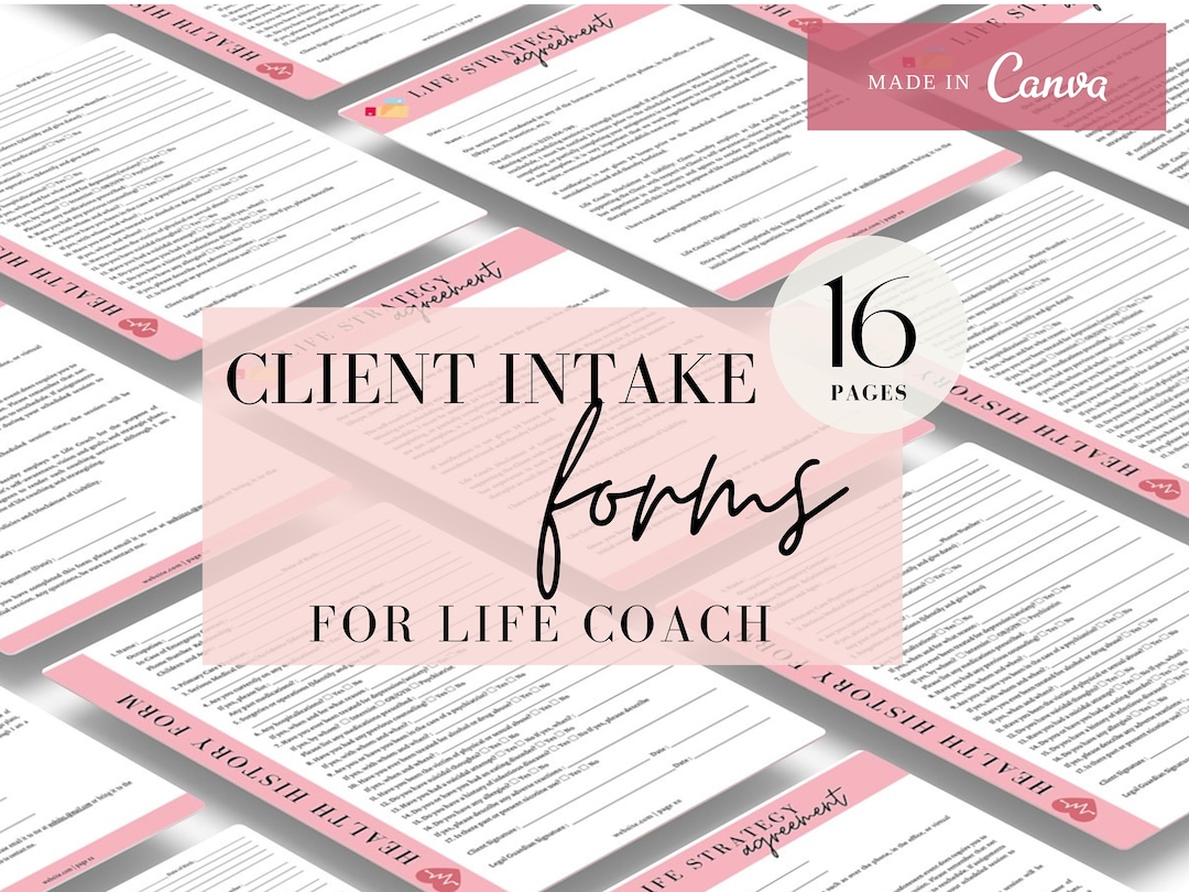 Life Coaching Contract Template | Client Intake Form | New Client ...