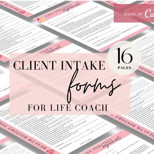 Coaching Client Intake Forms Life Coaching New Client - Etsy