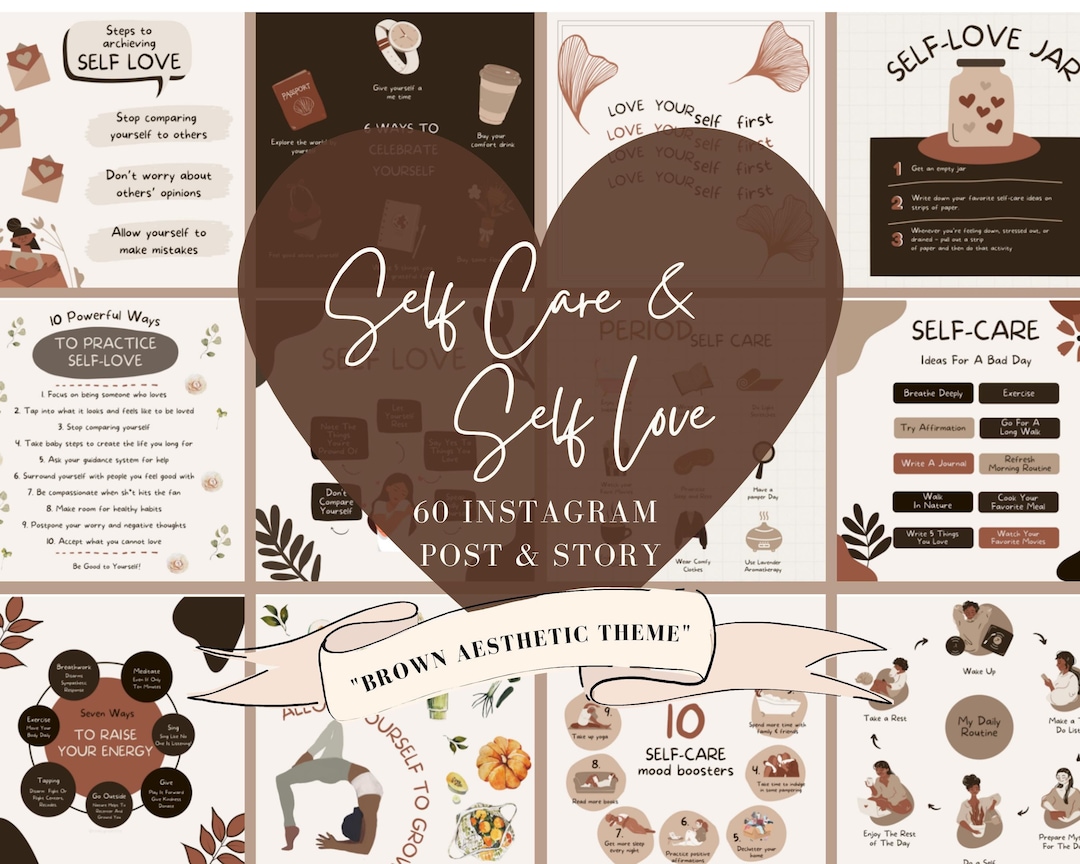 60 Self Care Instagram Post & Story Life Coach Engagement Pack Self ...