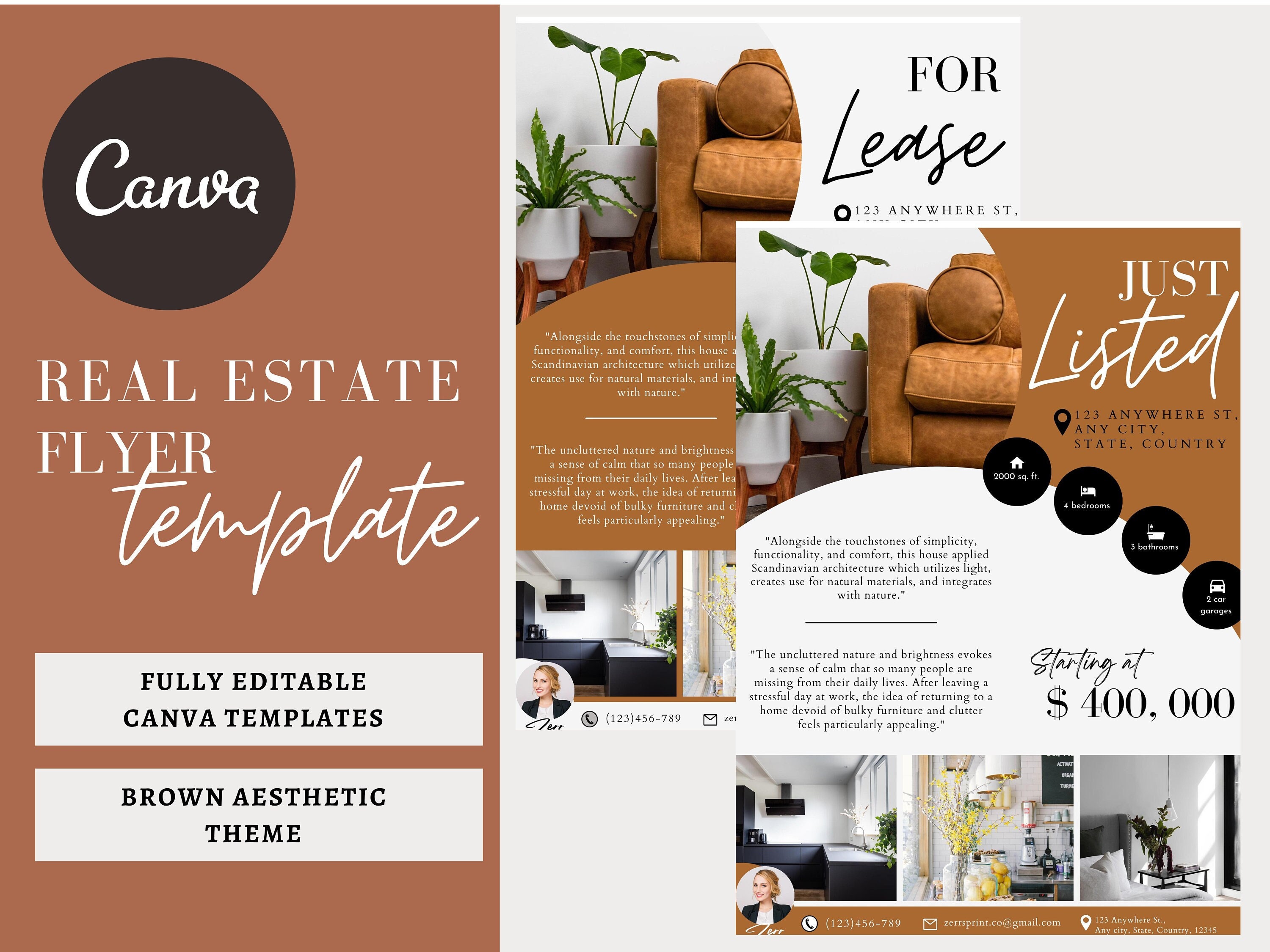 Real Estate Flyer Template Just Listed Flyer for Lease Flyer Realtor ...