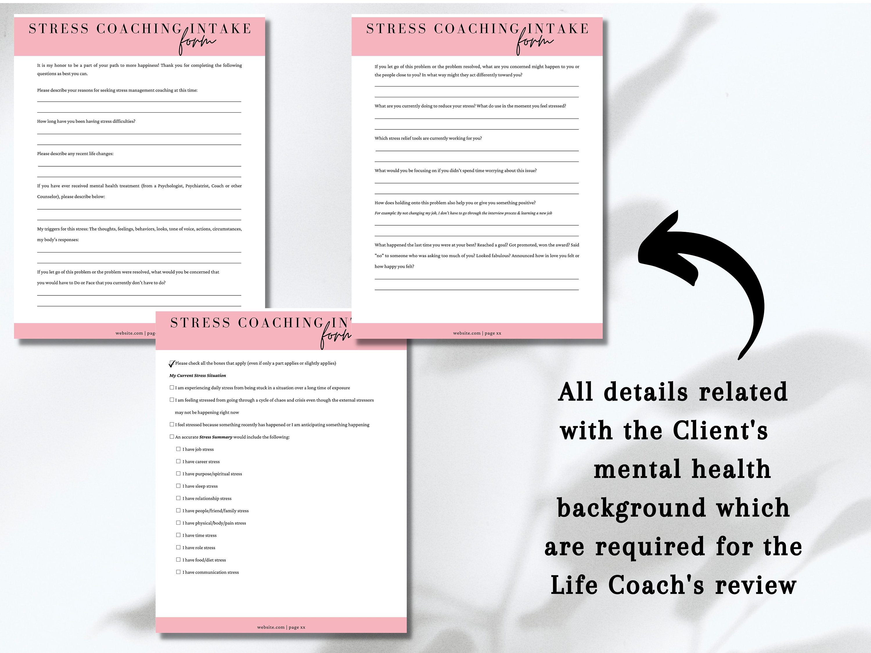 Life Coaching Contract Template | Client Intake Form | New Client ...