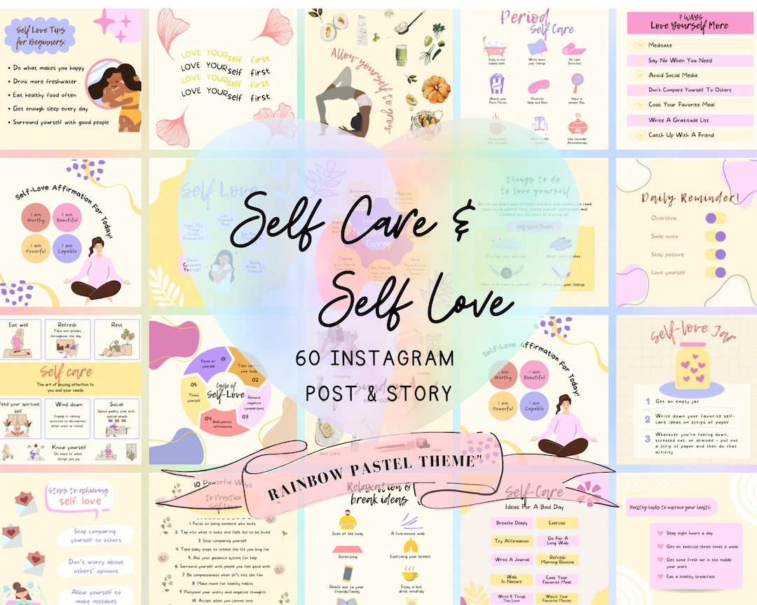 60 Self Love Instagram Post & Story Life Coach Engagement Pack Self ...
