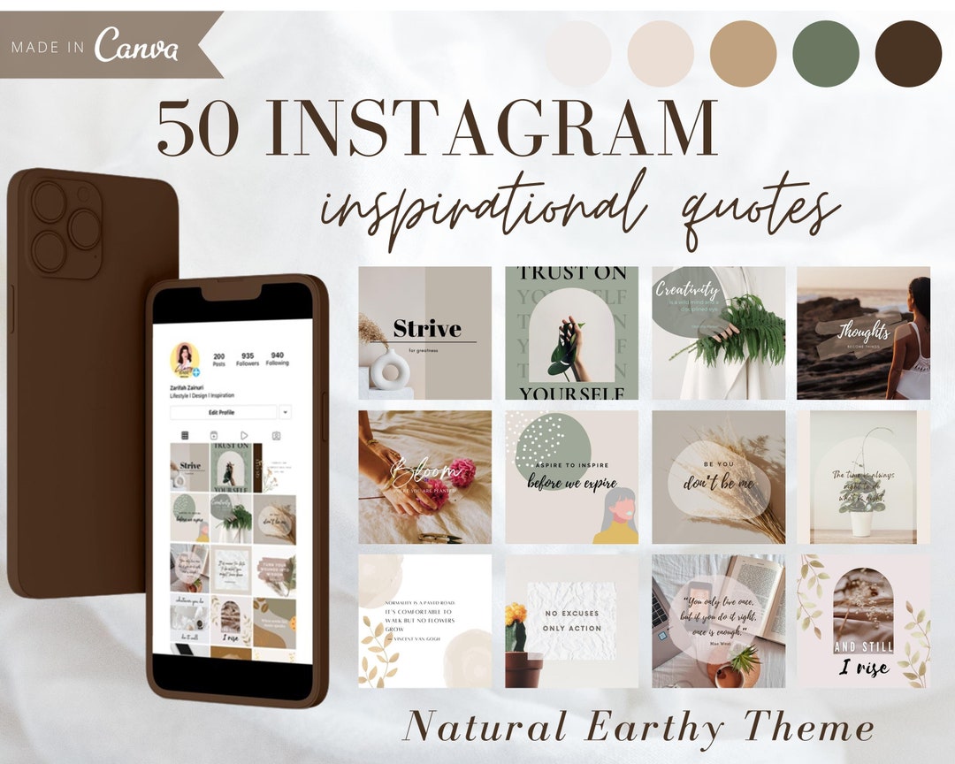 50 Editable Inspirational Quote Instagram | IG Engagement Social Media ...