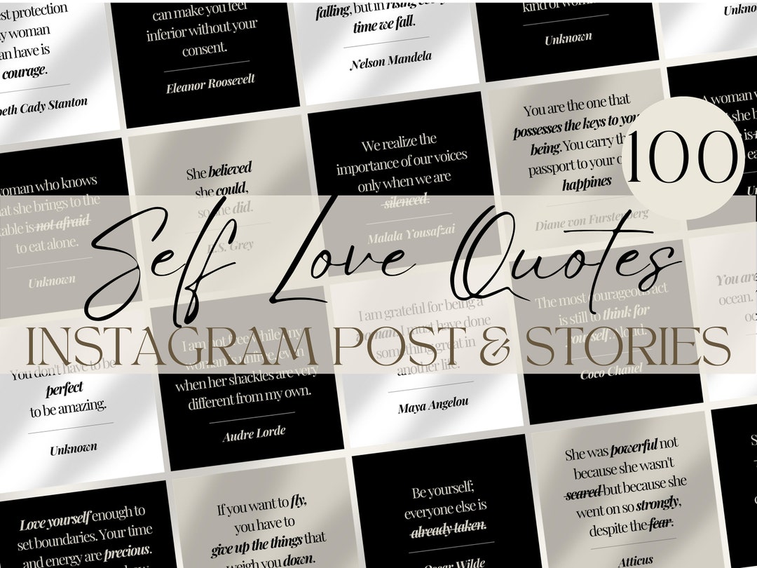 100 Inspirational Quotes Instagram Templates Women Empowered Self Love ...