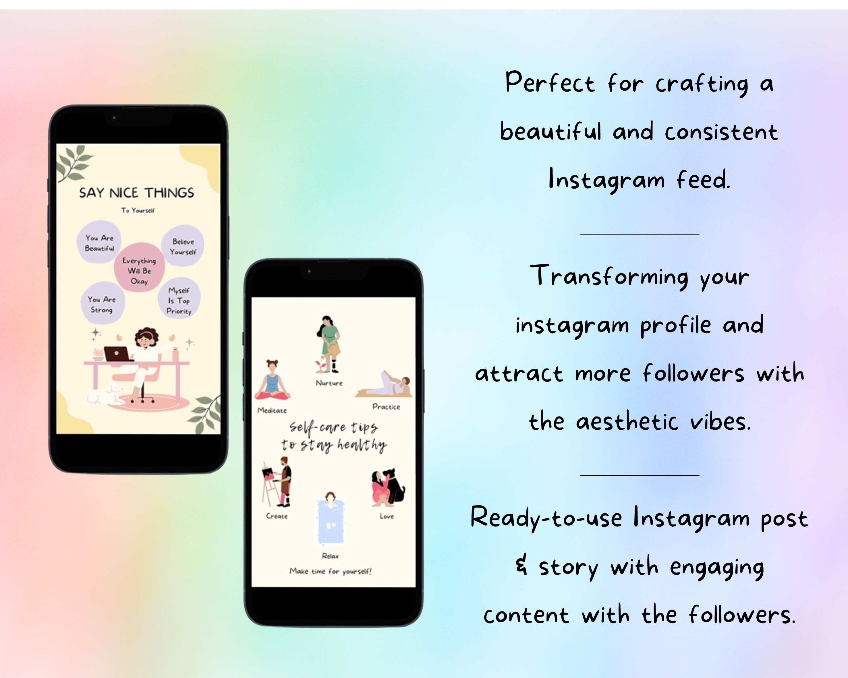 60 Self Love Instagram Post & Story Life Coach Engagement Pack Self ...