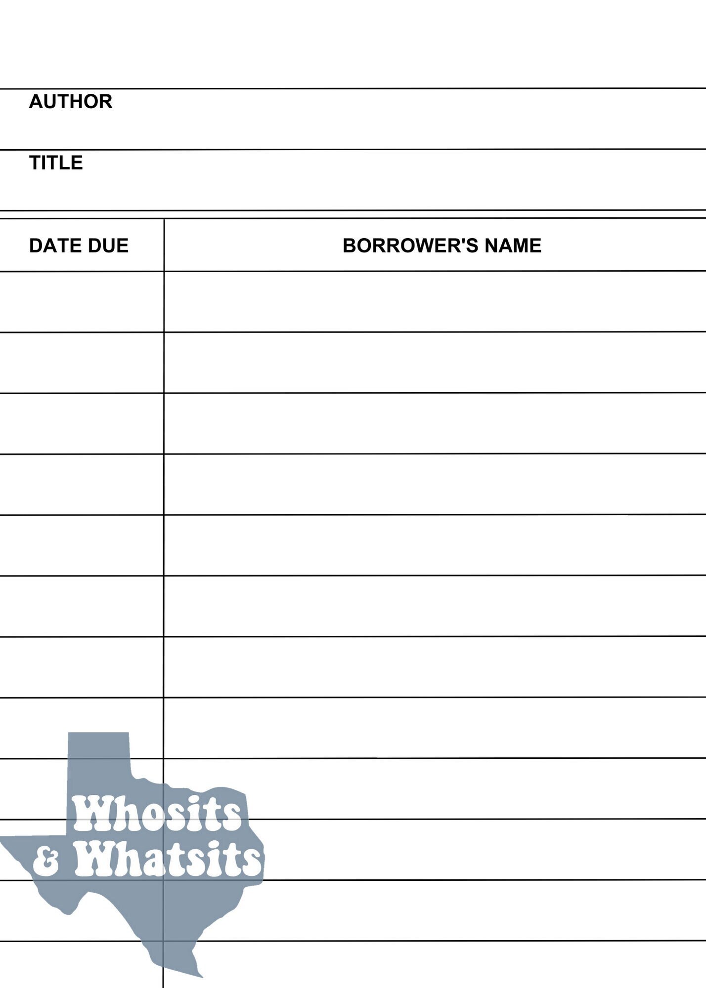 Blank Library Card Digital Files Vintage Library Card - Etsy