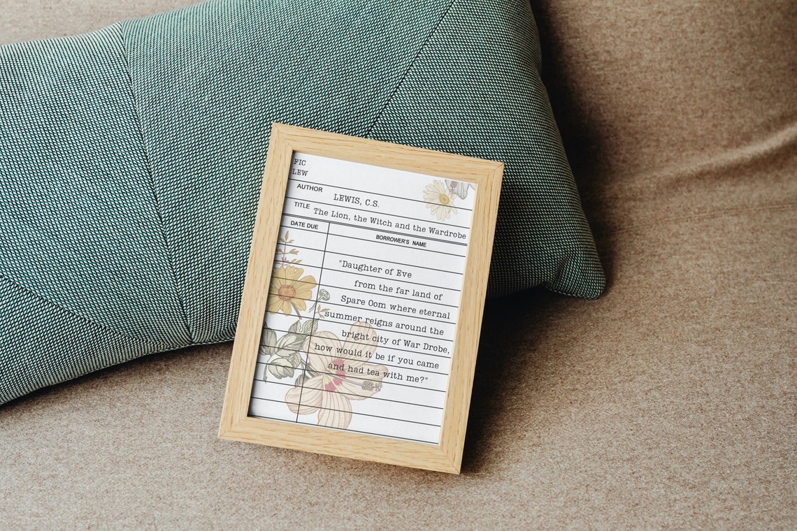 Set of 3 Chronicles of Narnia Library Cards | Nursery Art | Library Art ...